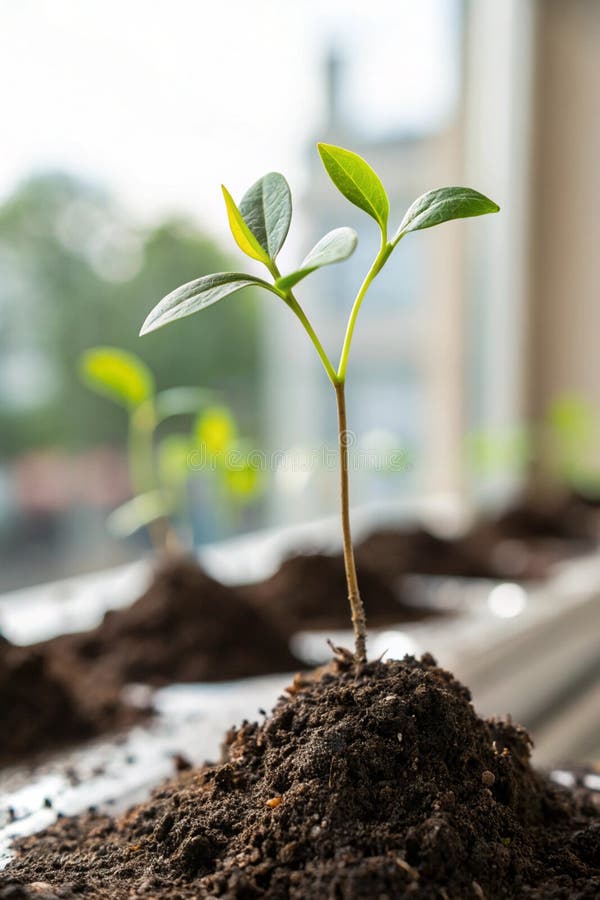 New Life Concept Seedling Growing Sprout Tree Stock Illustration ...