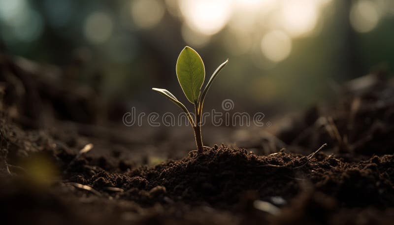 New Life Emerges from Seedling in Fresh Springtime Environment ...