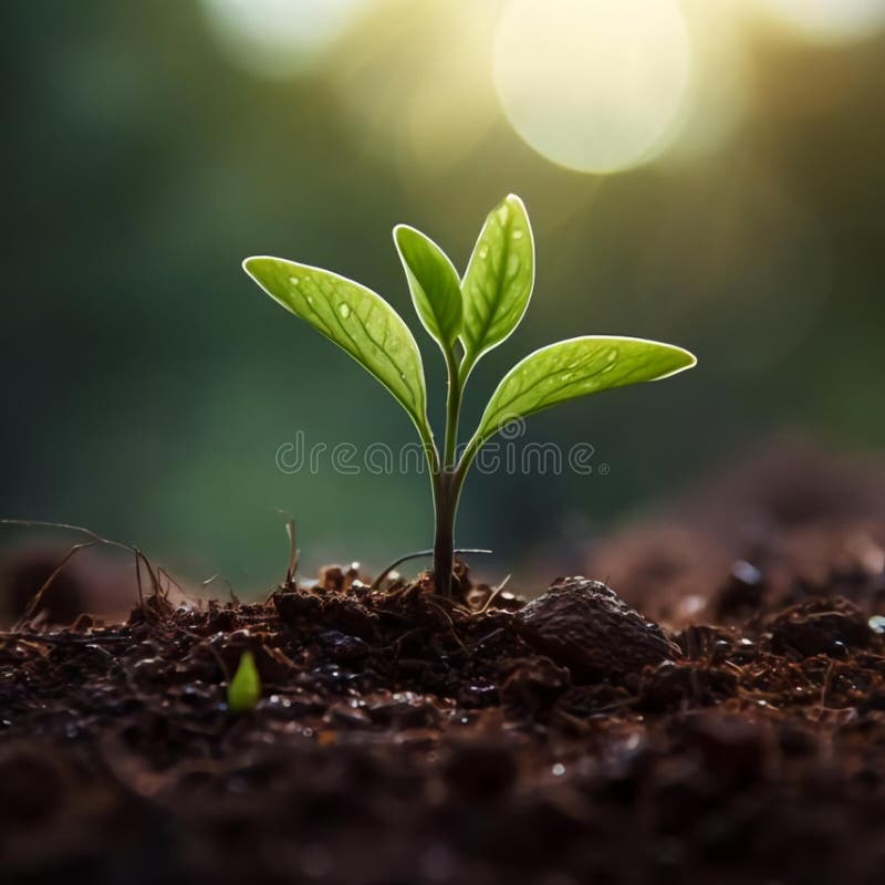 New Life Emerges in Wet Spring Season Generative Ai Stock Illustration ...