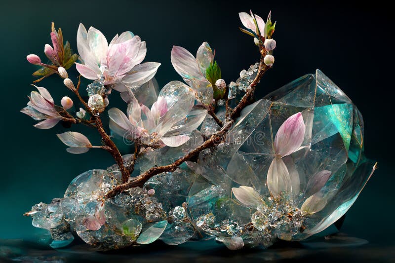 New Life in Spring Time with Crystals Stock Illustration - Illustration ...