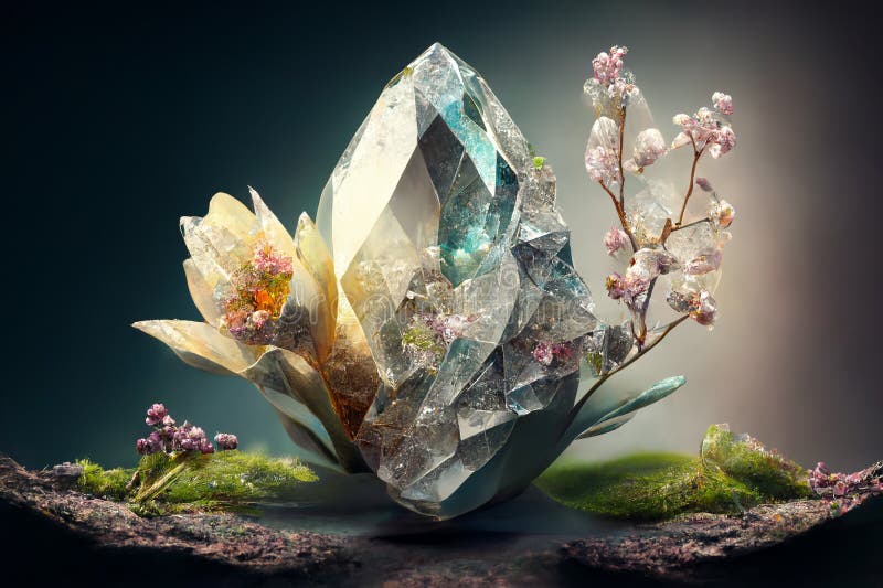New Life in Spring Time with Crystals Stock Illustration - Illustration ...