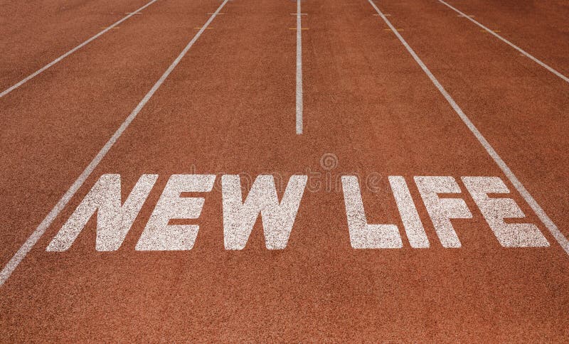 New Life Written on Running Track, New Concept on Running Track Text in ...