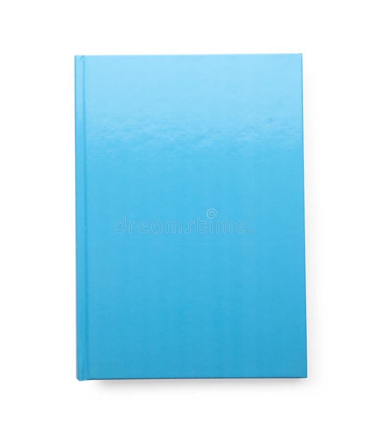 New Light Blue Planner Isolated on White, Top View Stock Photo - Image ...