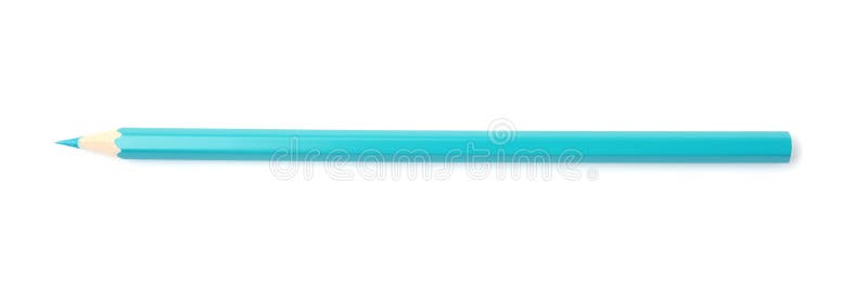 New Light Blue Wooden Pencil Isolated on White Stock Photo - Image of ...