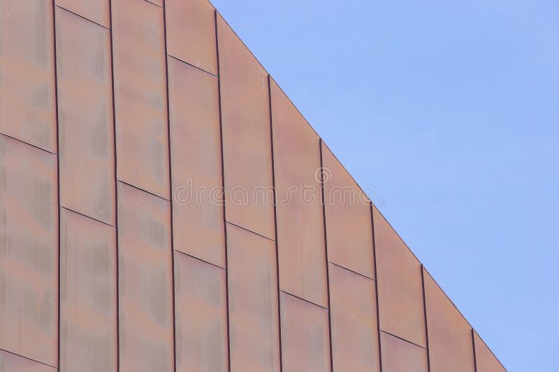 New Lightweight Roof in Rectangular Oxidized Copper Sheets Fixed ...