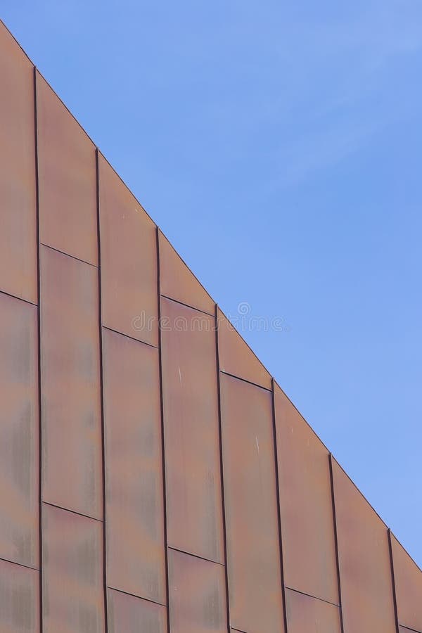 New Lightweight Roof in Rectangular Oxidized Copper Sheets Fixed ...