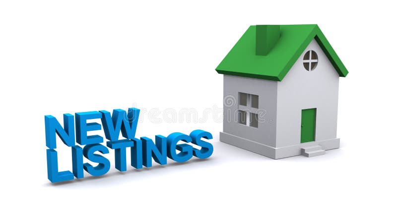 New listing on white stock illustration. Illustration of invitation ...