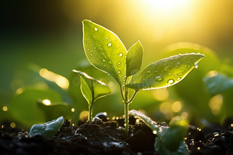 A New Little Sprout of a Tree. AI Generated. Stock Photo - Image of ...