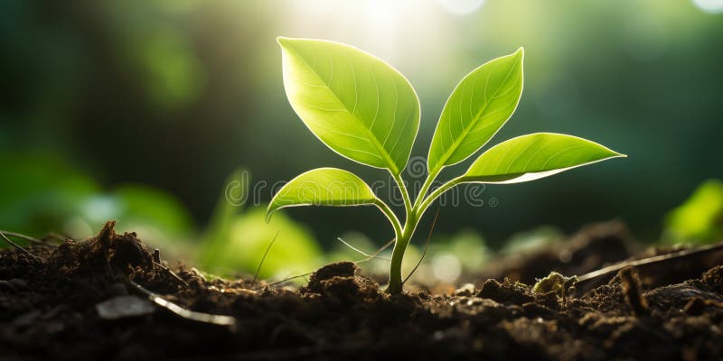 A New Little Sprout of a Tree. AI Generated. Stock Photo - Image of ...