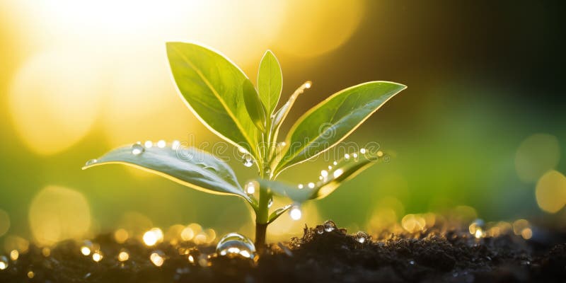 A New Little Sprout of a Tree. AI Generated. Stock Image - Image of ...