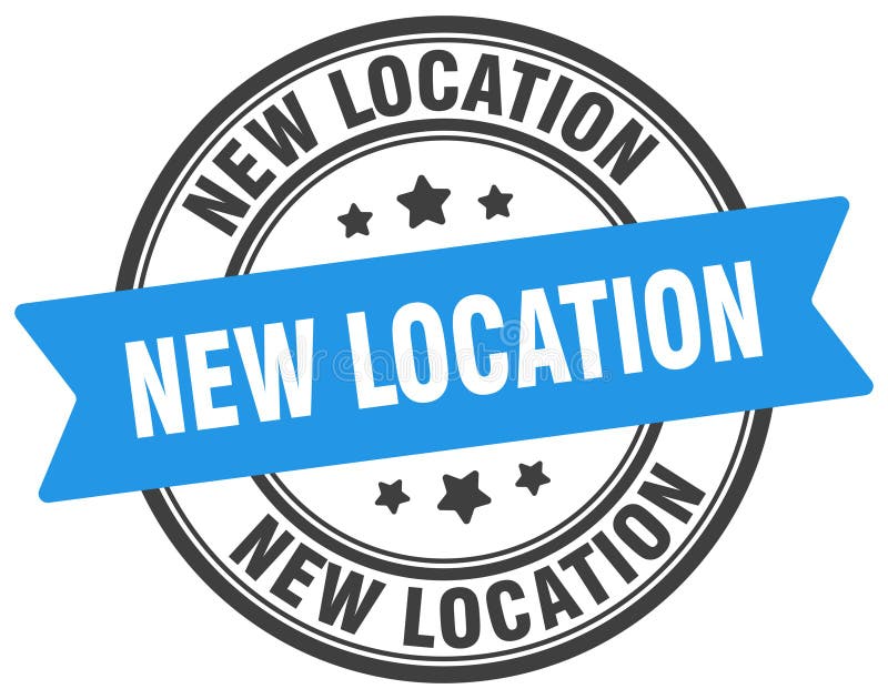 New Location Round Ribbon Isolated Label. New Location Sign Stock ...