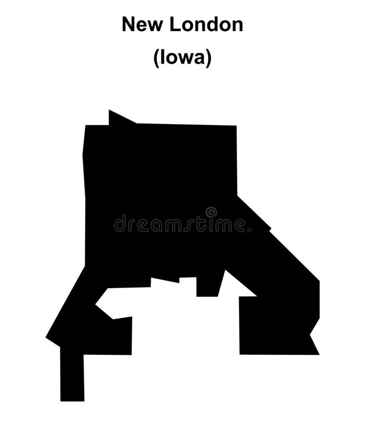 New London outline map stock illustration. Illustration of region ...