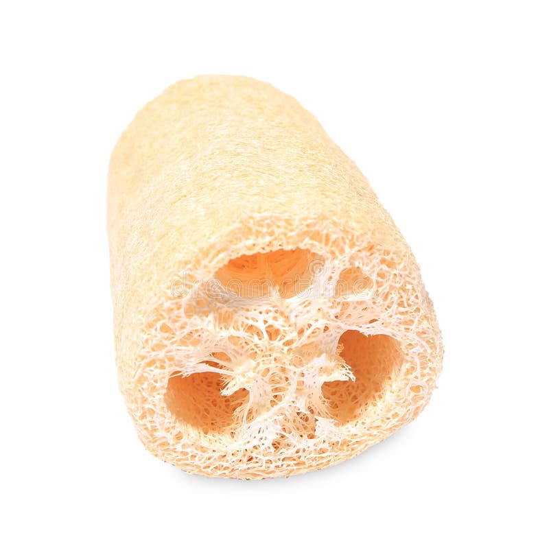 New Loofah Sponge Isolated on White. Personal Hygiene Stock Photo ...
