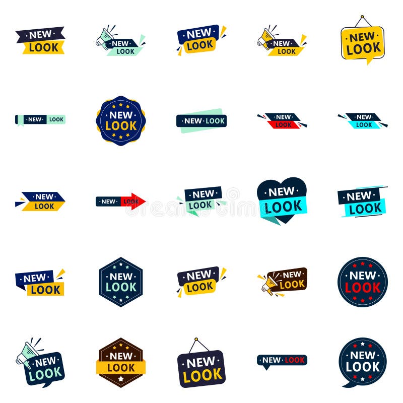 New Look 25 Fresh Vector Designs To Modernize Your Brand Stock Vector ...