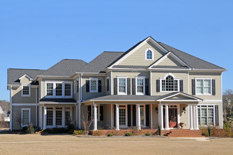 New Luxury Home stock photo. Image of large, lovely, lawn - 8087530