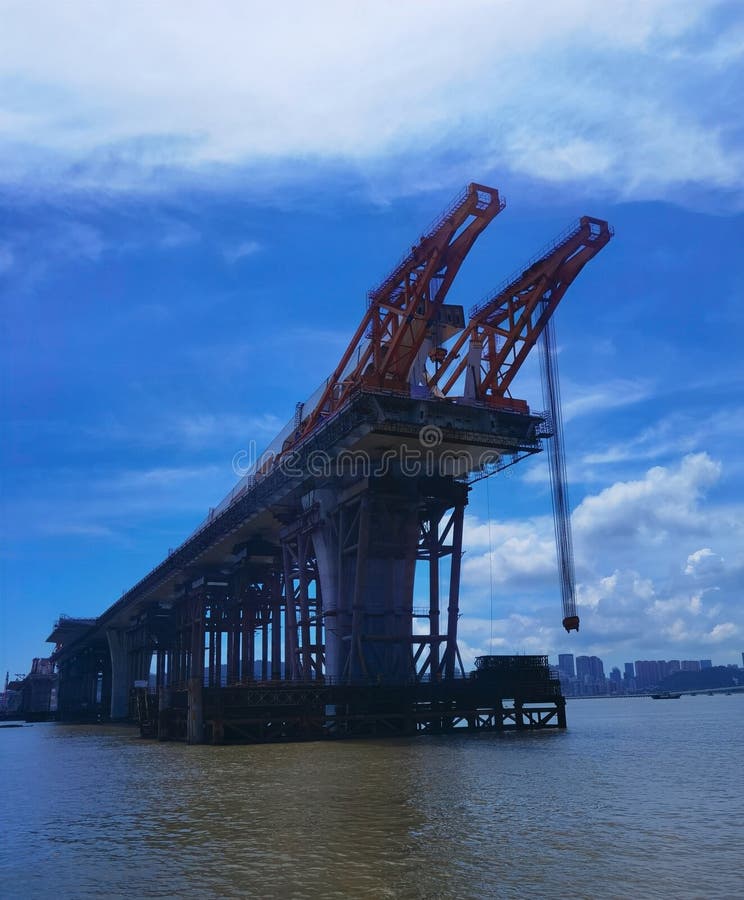 New Macau Taipa Bridge Construction Architecture Structure Work in ...