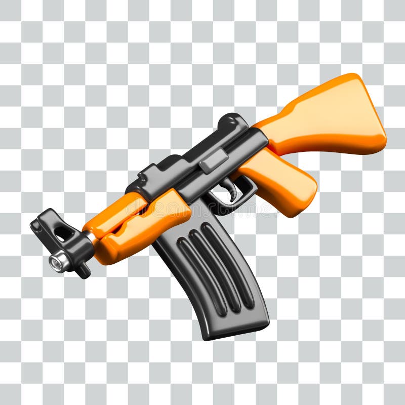 New Machine Gun with Glossy Surface. Modern Weapons in 3D Game Style ...