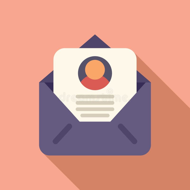 New Mail Candidate Icon Flat Vector. People Search Human Stock Vector ...