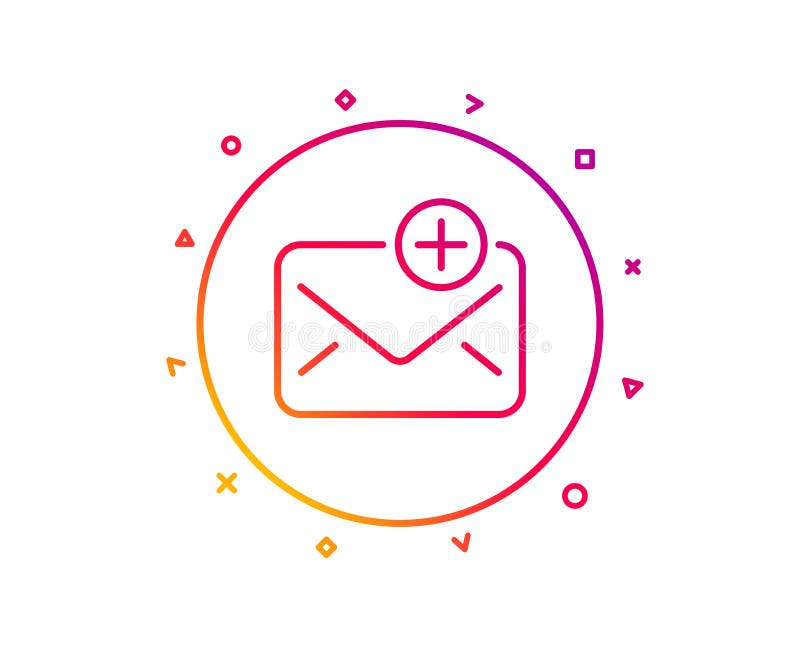 New Mail Line Icon. Add Message Correspondence Sign. Vector Stock ...