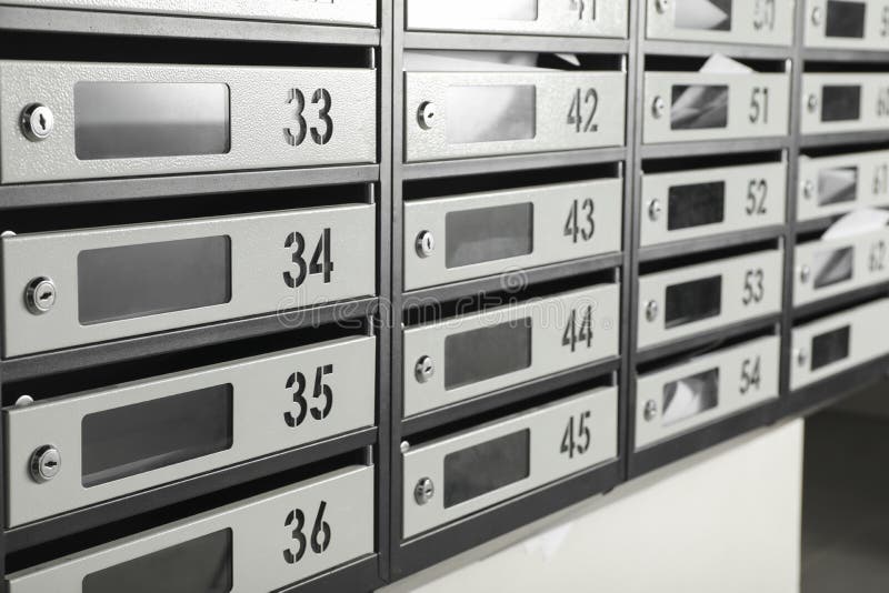 New Mailboxes with Keyholes, Numbers and Receipts in Post Office Stock ...