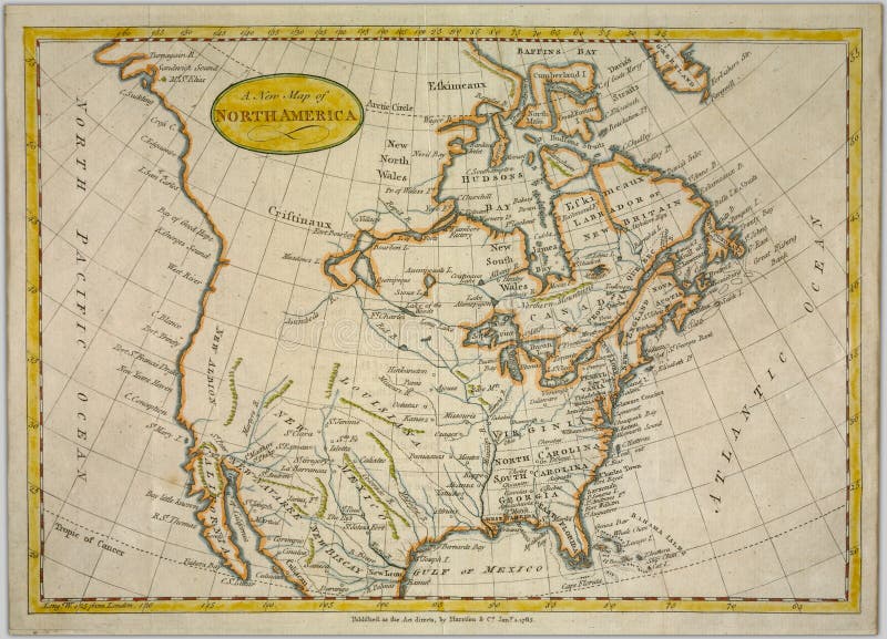 A new map of North America stock image. Image of geology - 222348731