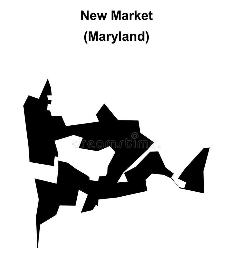 New Market outline map stock vector. Illustration of contour - 387369623