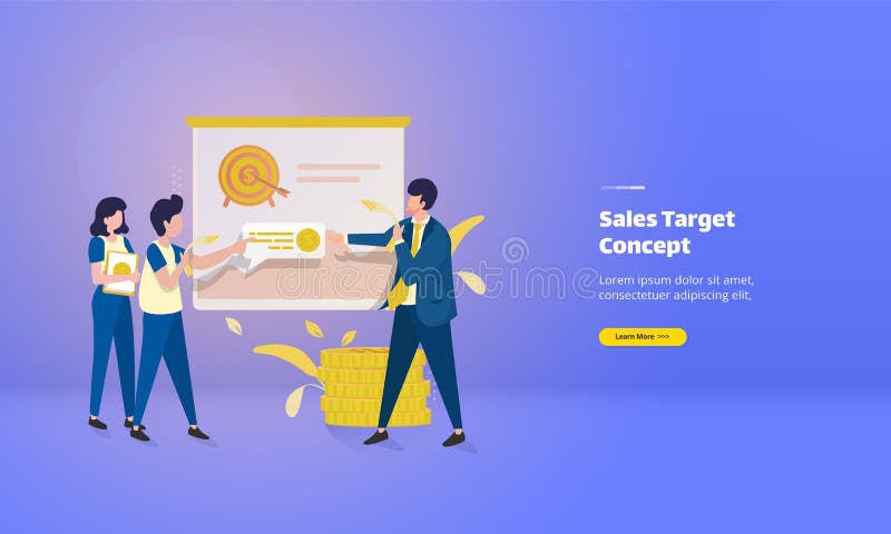 Marketing Team Talk about Sales Target on Illustration Concept Stock ...
