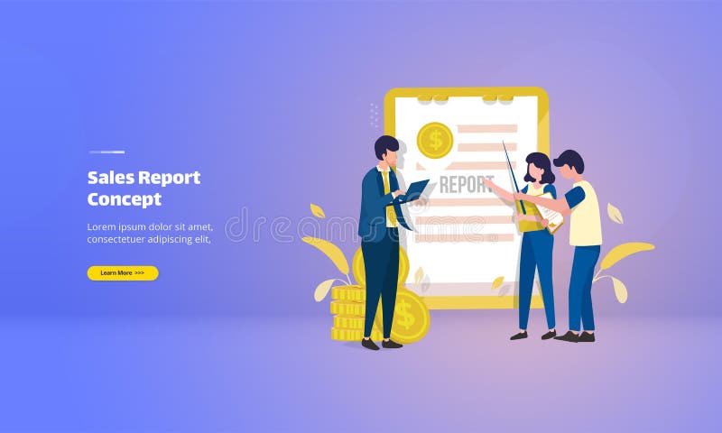 Marketing Team Discussion about Sales Report on Illustration Concept ...
