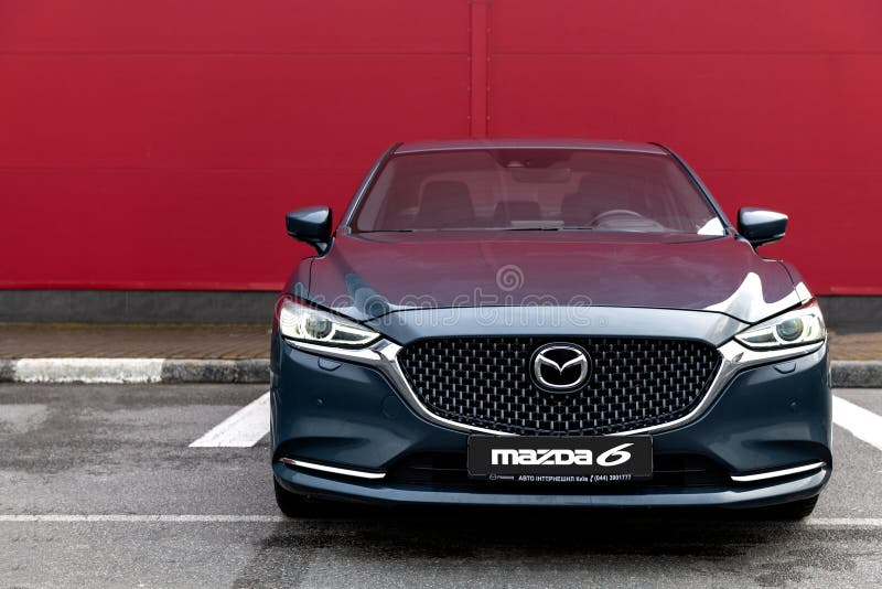 December, 2022: New Mazda 6 Front View by Red Building Wall Editorial ...