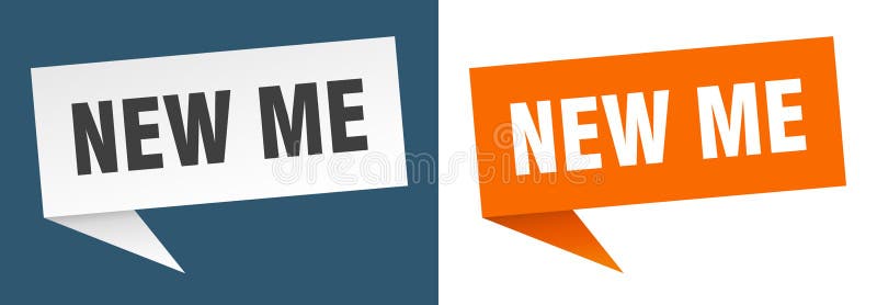 New Me Banner. New Me Speech Bubble Label Set Stock Vector ...