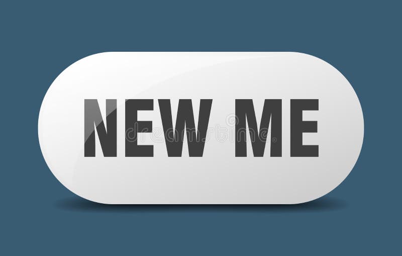 New Me Button. Sticker. Banner. Rounded Glass Sign Stock Vector ...