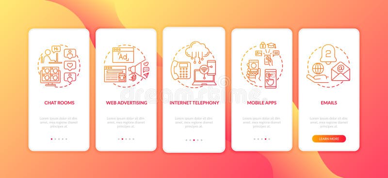 New Media Examples Onboarding Mobile App Page Screen with Concepts ...