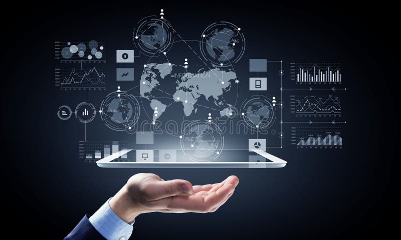 New Media Technologies for Business . Mixed Media Stock Illustration ...