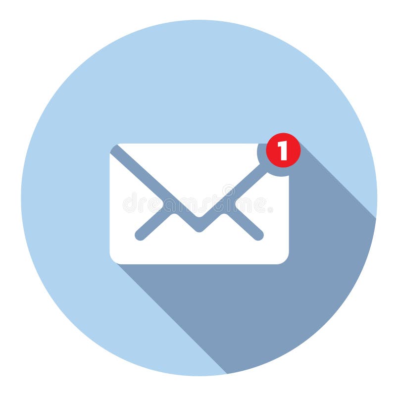 Envelope with Incoming Message Thin Line Icon. Two New Messages Vector ...