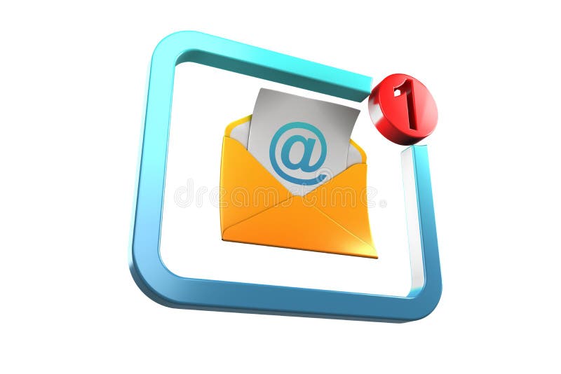 New Message Icon Blue Orange Stock Illustration - Illustration of ...