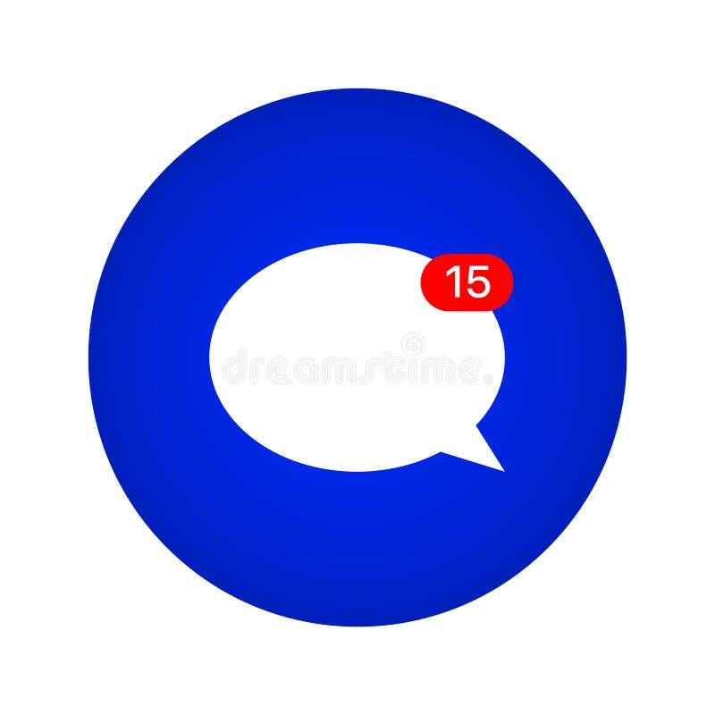 New Message Icon. Message Button on a Blue Gradient Circle Shape Stock ...