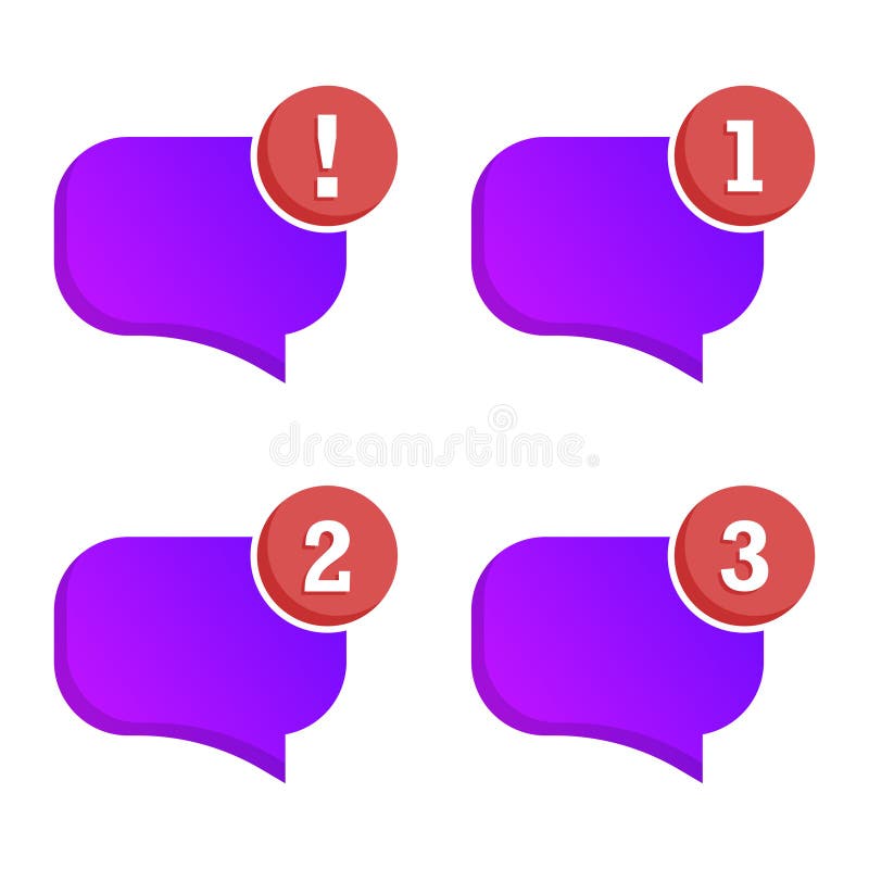 New Message Notification Icon Collection Stock Illustrations – 607 New Message Notification Icon ...