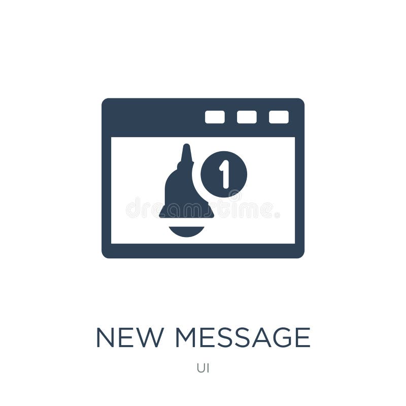 Message Icon in Trendy Design Style. Message Icon Isolated on White ...