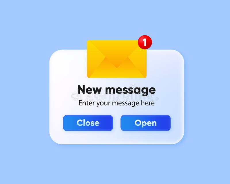 New Message Notification Label. Reminder Concept. Enter Your Message ...
