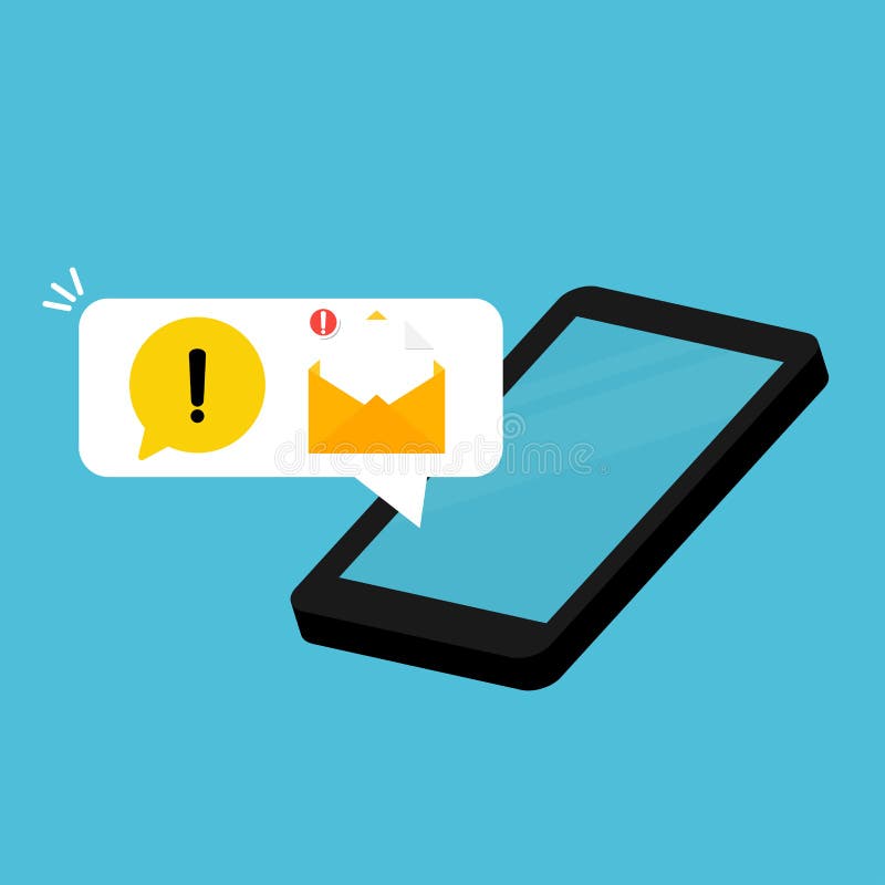 New Email Notification on Laptop, Computer Symbol Flat Cartoon Design ...