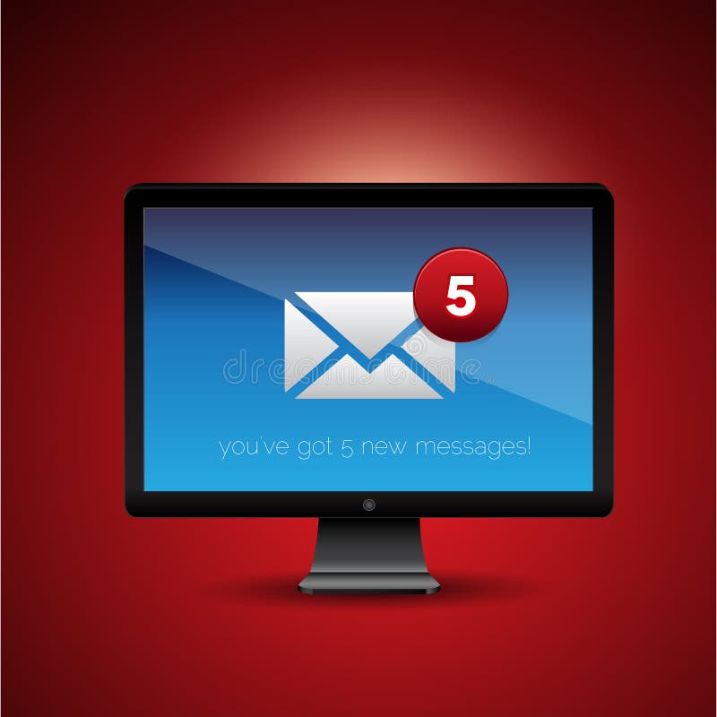 New message on a PC screen stock vector. Illustration of data - 29586276