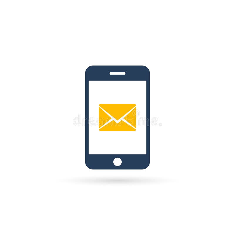 New Message in Phone Icon Isolated on White. Vector Stock Vector ...