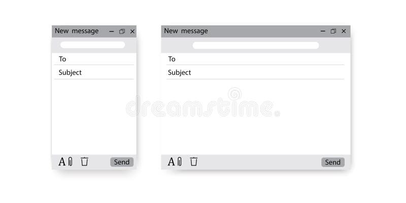 New Message Screen. Social Media Vector Illustration. Email Interface ...