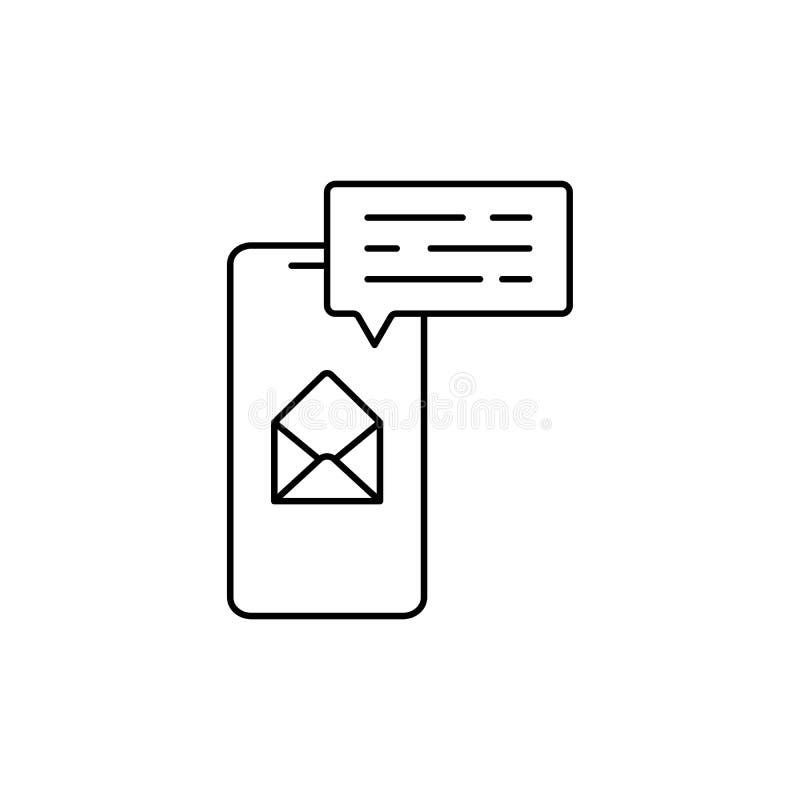 New Message on the Smartphone Screen Icon Stock Vector - Illustration ...