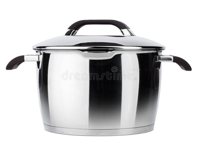New Metal Cooking Pot Isolated on White Stock Image - Image of metal ...