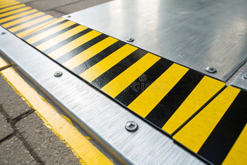 New Metal Plate Background with Hazard Stripes Stock Illustration ...