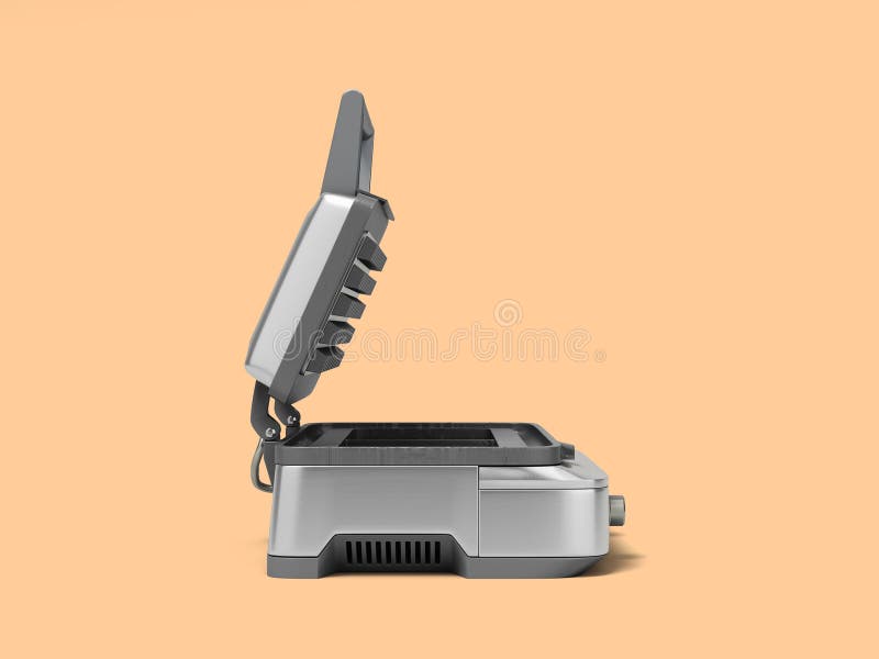 New Metal Waffle Maker Right Side View 3d Render on Color Background ...