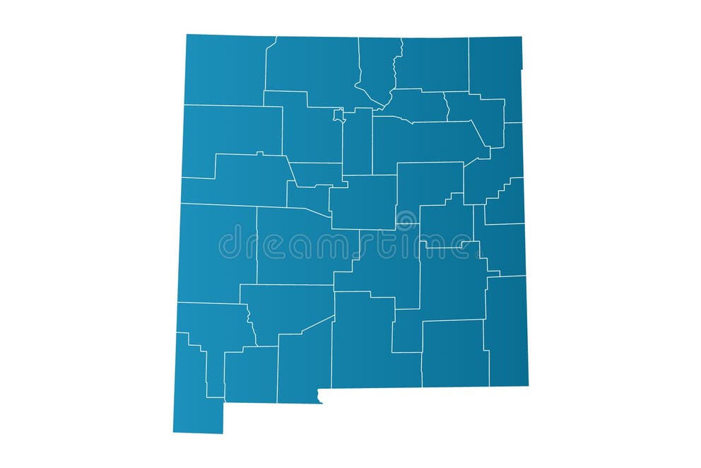 New Mexico Administrative Map. Counties Map of New Mexico, Blank Map ...