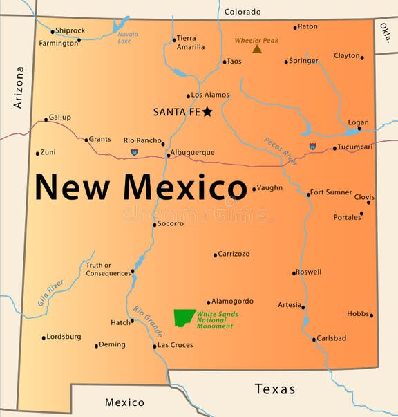 Arizona New Mexico Map Stock Illustrations – 1,139 Arizona New Mexico ...