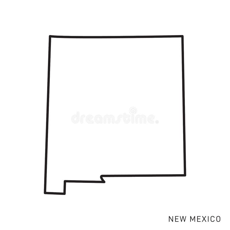 New Mexico Map Outline Vector Design Template. Editable Stroke Stock ...